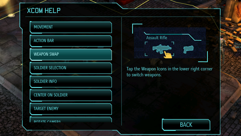 XCOM: Enemy Unknown help screens – Game Accessibility Guidelines