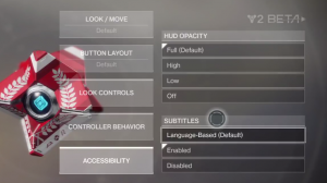 Destiny 2 HUD opacity – Game Accessibility Guidelines